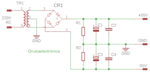 Fuente de alimentación simétrica 55V - OnubaElectrónica.es